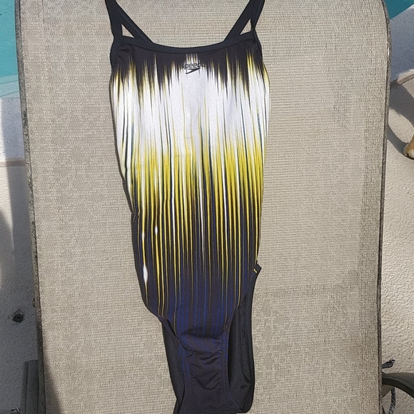 Speedo | Swim | Speedo One Piece Swimsuit Blue White And Yellow | Poshmark